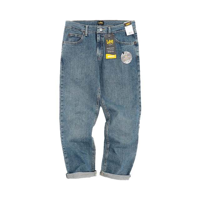 Lee Li Mei's middle waist straight tube micro -bomb jeans men's water ...