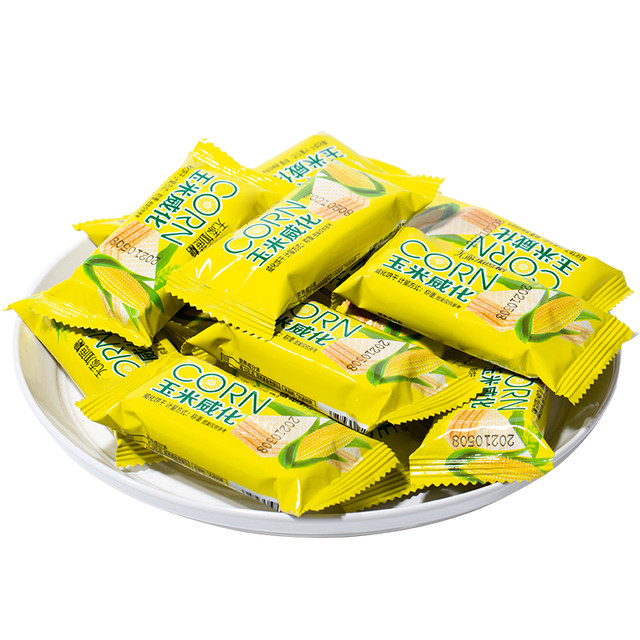 Sucrose-free coarse grain corn wafer biscuits Internet celebrity ...