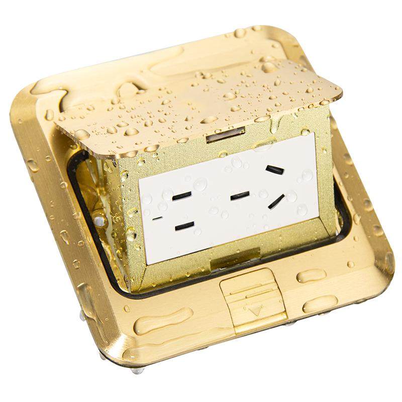 Waterproof Outdoor Floor Socket - Copper Leakage Protection - Silver