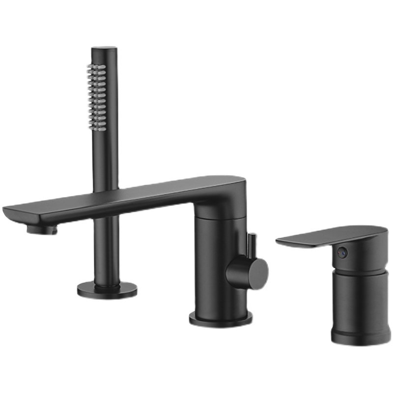 Custard Full Copper Gun Gray Bathtub Faucet, Embedded Hot and Cold ...