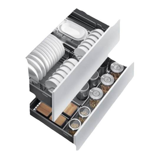 Higold Kitchen Cabinet Pull Basket - Double Buffer Damping Storage Rack ...