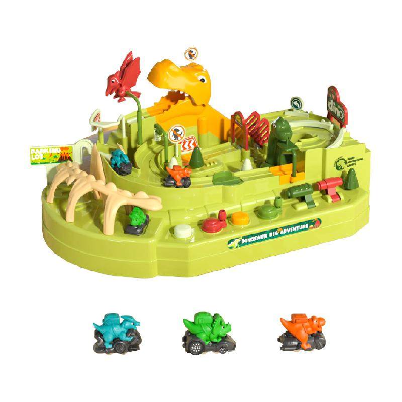 Dinosaur Wind-Up Track Car Toy - Adventure Puzzle for Boys & Girls