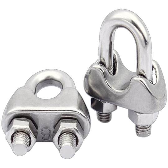 304/316 Stainless Steel Wire Rope Chuck U-Clip Lock Buckle M2-M32
