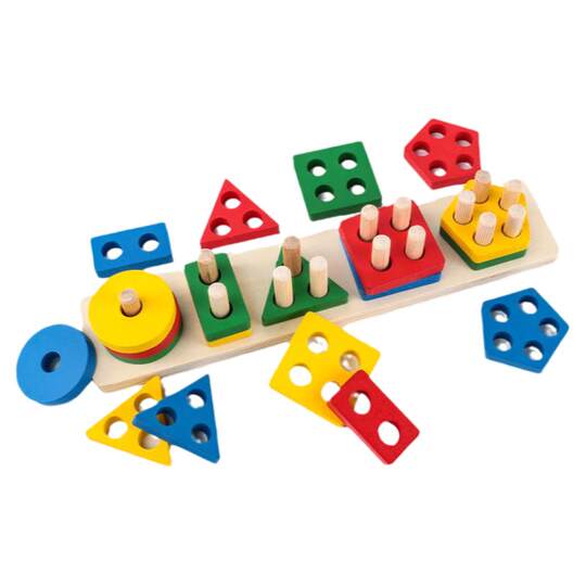 Montessori Geometric Shape Building Blocks for Children