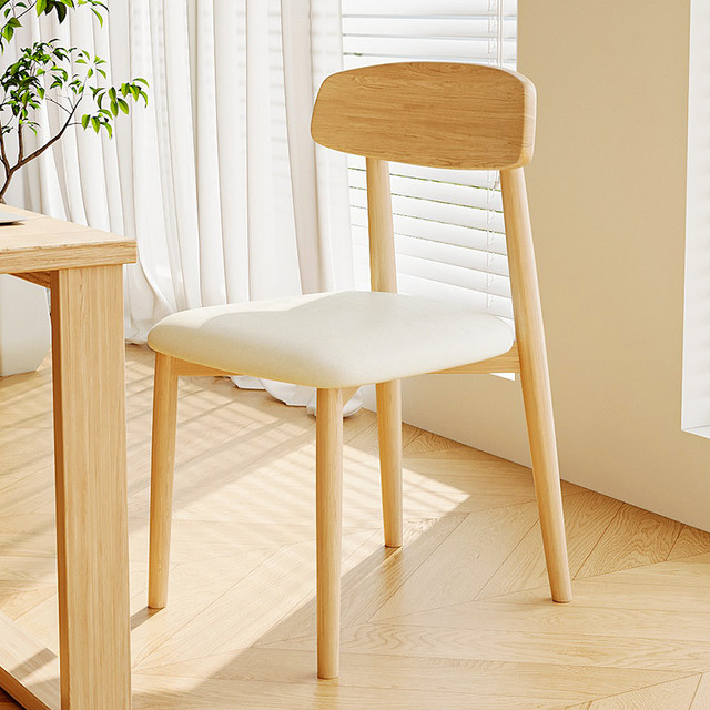 Dining chair household log dining table chair creamy style restaurant ...