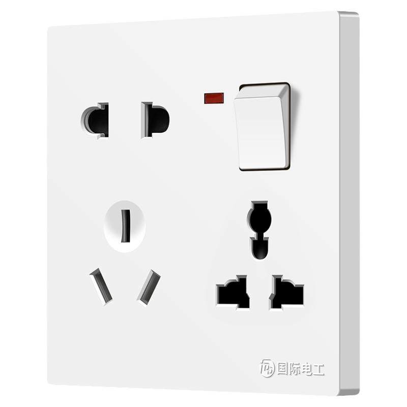 Multi-Functional Wall Socket Panel with Switch and Holes