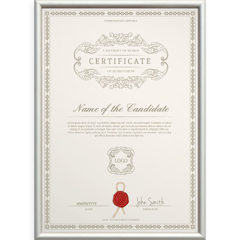 A3 Certificate Frame - Aluminum Alloy Wall Mount - Business License ...