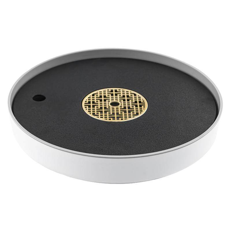 Round Tea Tray for Home - Water Storage with Drain for Tea Sets ...