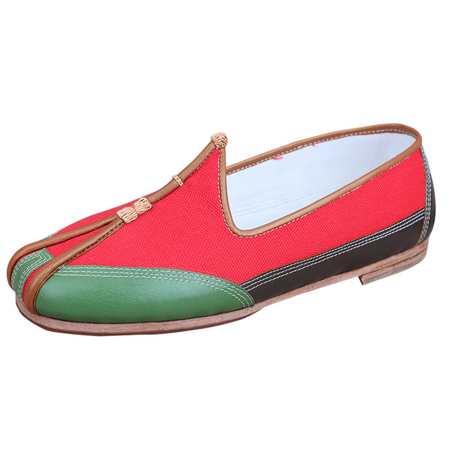 Old Beijing cloth shoes men's handmade cowhide base eagle bits sprinkle ...