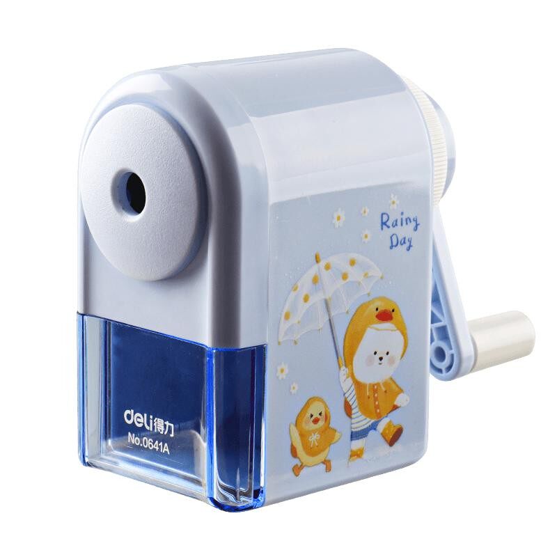 Deli Pencil Sharpener for School Kids - Large Capacity Manual Sharpener