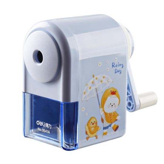 Deli Pencil Sharpener for School Kids - Large Capacity Manual Sharpener