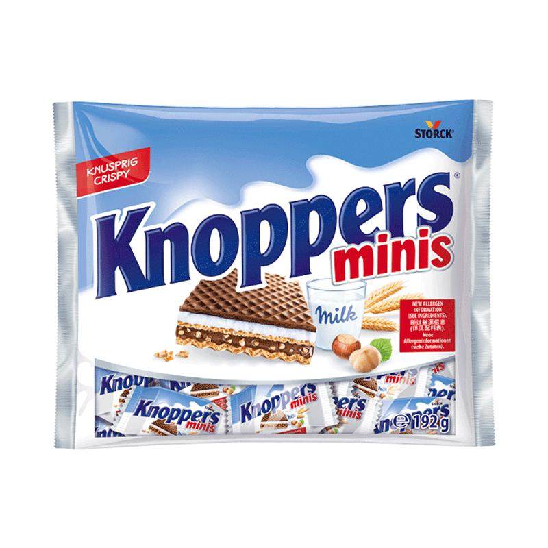Knoppers Mini Wafer Cookies - Importeret fra Tyskland - 192g
