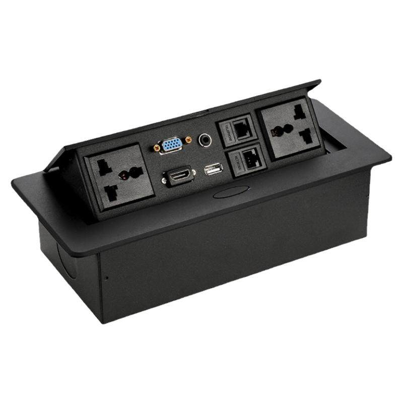 Desk Embedded Multimedia Socket - Conference Table Power Junction Box