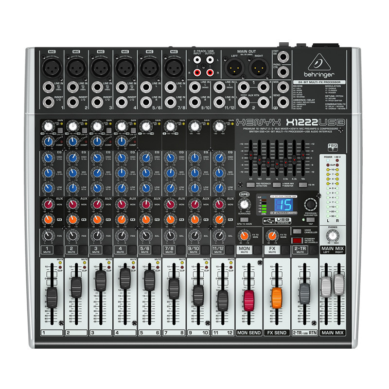 Behringer X1222USB 12-Way Professional Stage Live Performance Sound ...