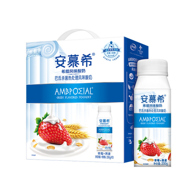 Ilian Muxi official flagship store strawberry oatmeal yogurt whole box yogurt 200g*10 boxes