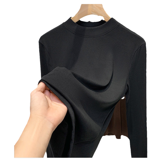 Threaded bottoming shirt for women 2024 new European style women's ...