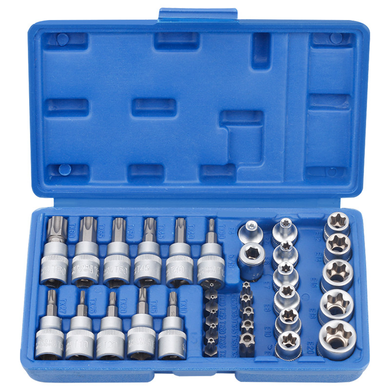 Tuochi E-Type Socket Set - 34-Piece Plum Blossom Inner Hex Sleeve Kit
