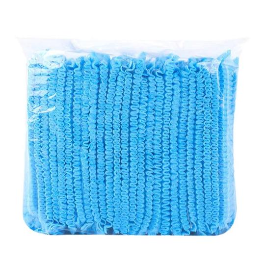 And blue Disposable Head Cover - Non-Woven Strip Hat for Hygiene