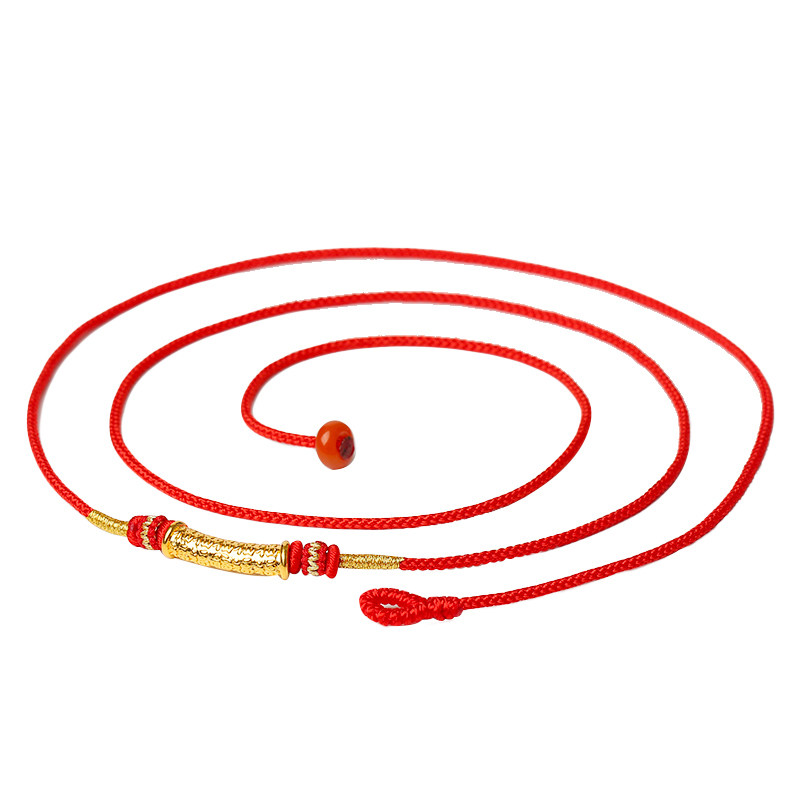 Red rope waist chain for women in the year of birth, 999 pure gold, six ...