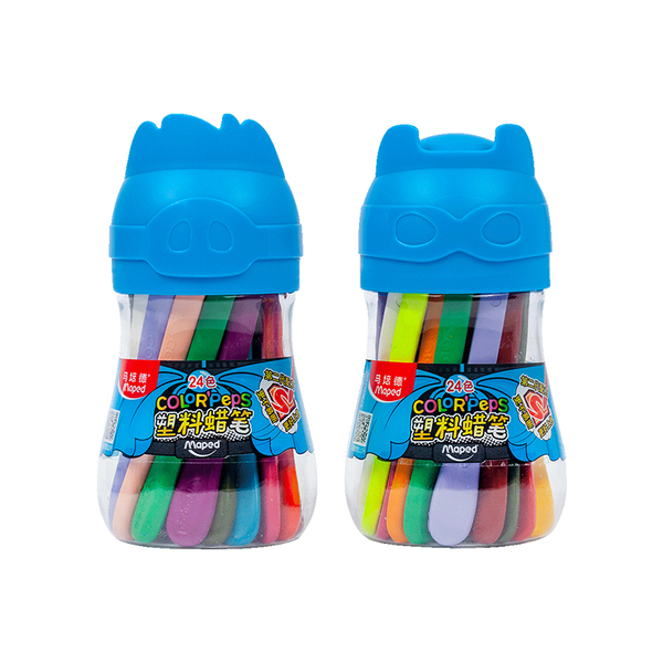 Maped Plastic Crayon Not Dirty Hands 24 Colors Children's Triangle Rod ...