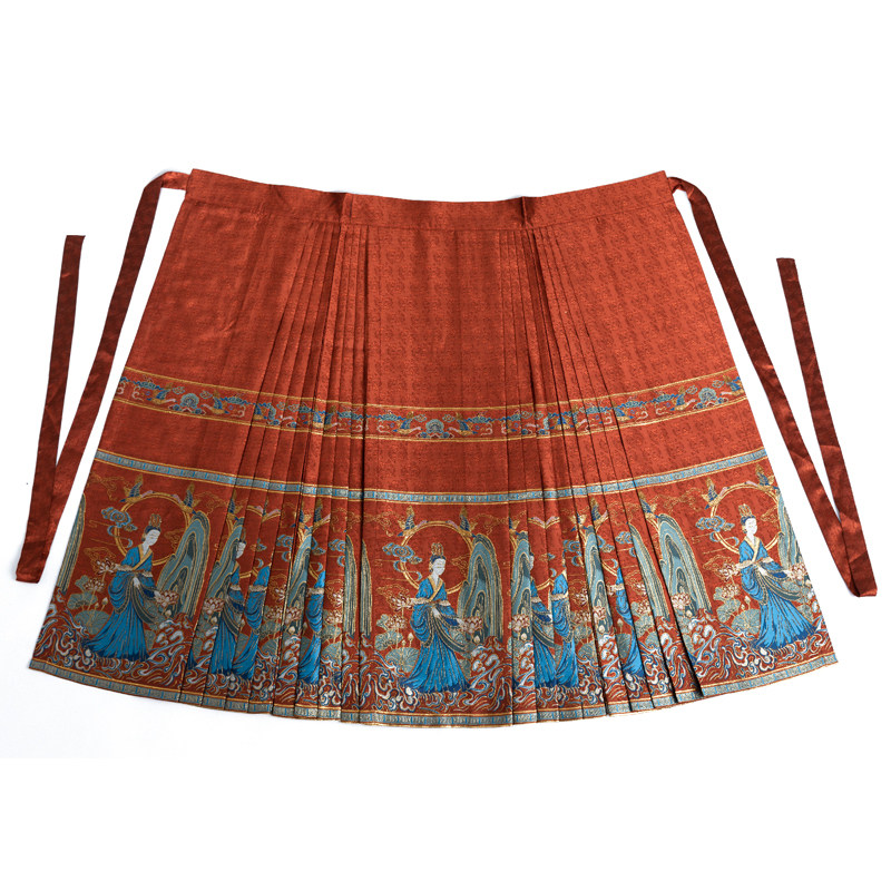 Jupe Hanfu Dynastie Ming Visage de Cheval Rouge - Weaving Division