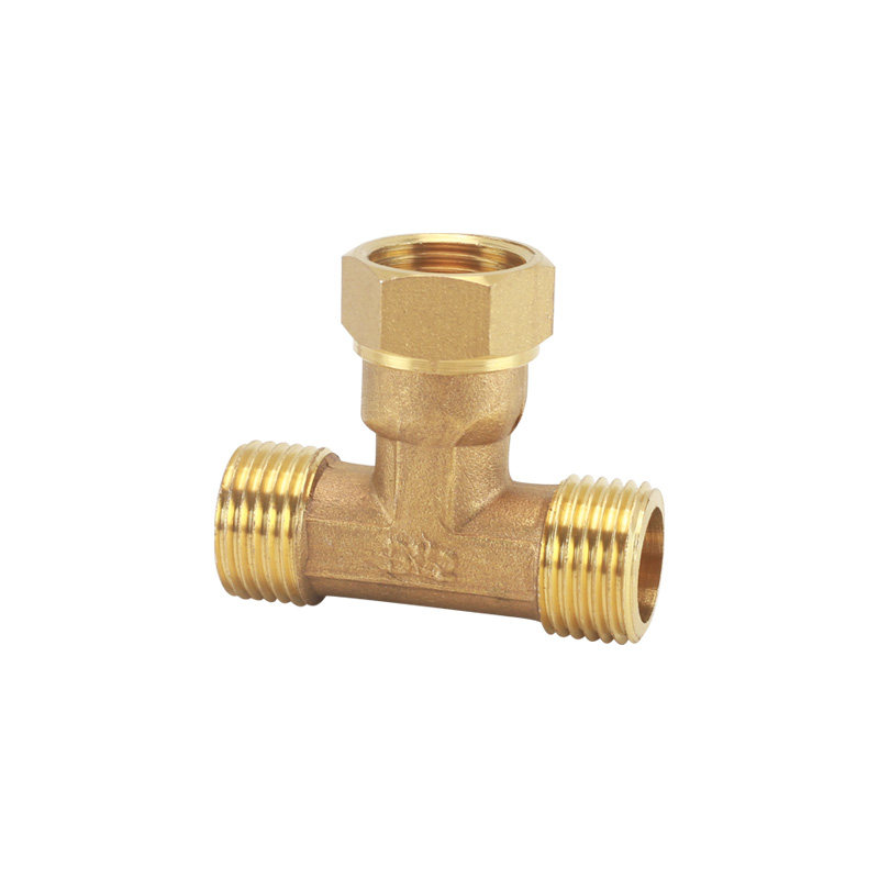 Cisqu Brass 4-Way Tee Connector - Solar Water Heater Angle Valve