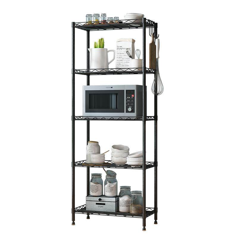Kitchen Rack Floor-to-Ceiling Microwave Rack, Multi-Layer Oven Shelf ...