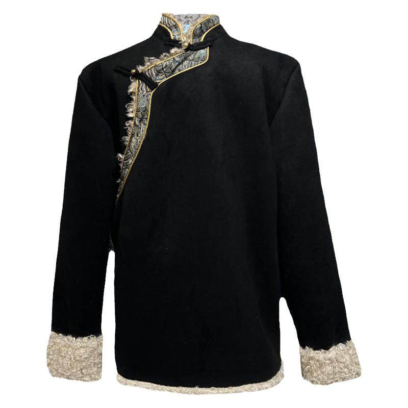 69cc Men's Tibetan Jacket - Velvet Color Block Winter Coat