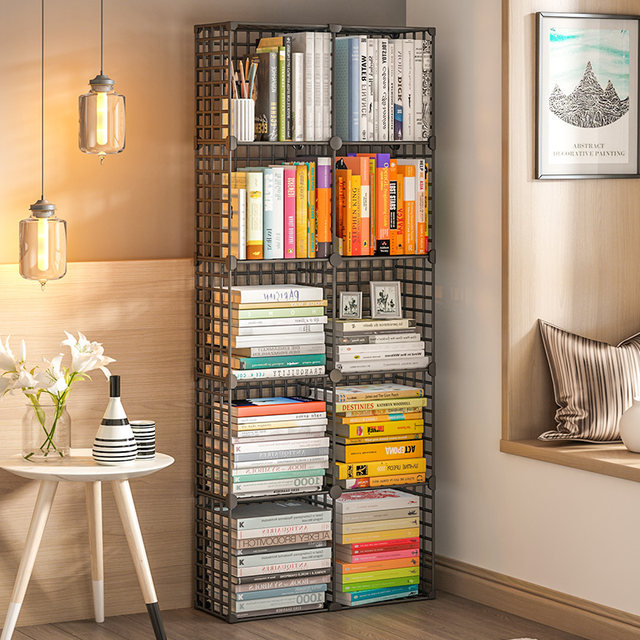 Simple bookshelf floor-standing narrow bookcase bedroom children's desk ...