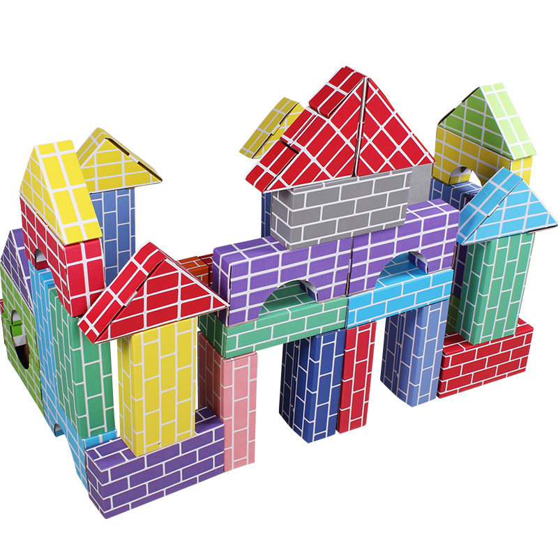 Paper Building Blocks - Colorful Cardboard Bricks for Kids