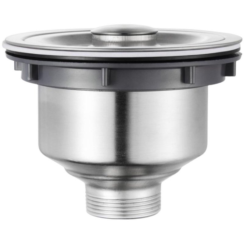 Pure Stainless Steel Sink Drain Kitchen Funnel Single Basin Pipe