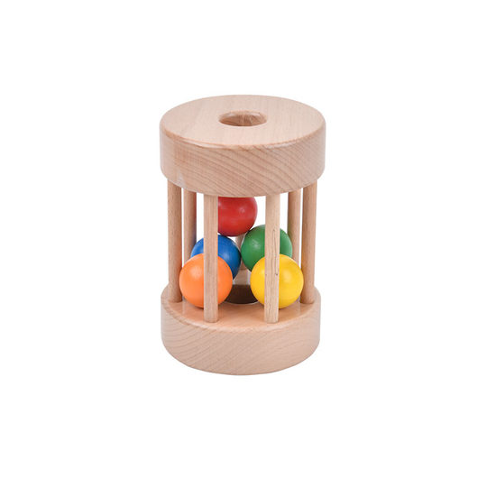 Montessori Textile Drum Wooden Hand Rattle Baby Toy for Early Education ...