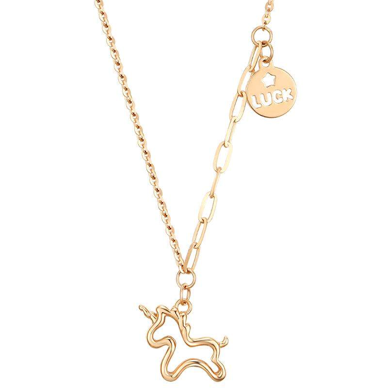TSL Xie Ruilin Sweetheart Series 18K Gold Unicorn Necklace AG572