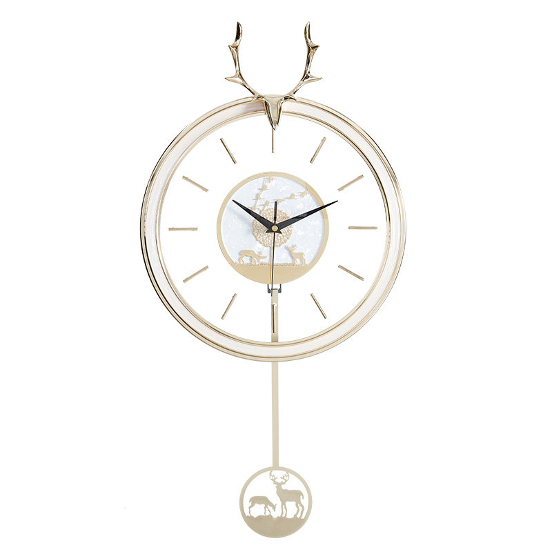 Nordic Light Luxury Deer Head Wall Clock | Simple Modern Home Clock ...