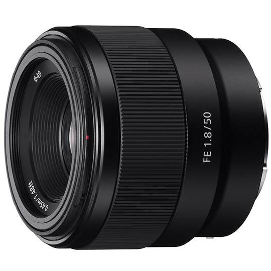 Sony fe 50 mm f1.8 sel50f18f full-frame стандартен обектив с фиксиран ...