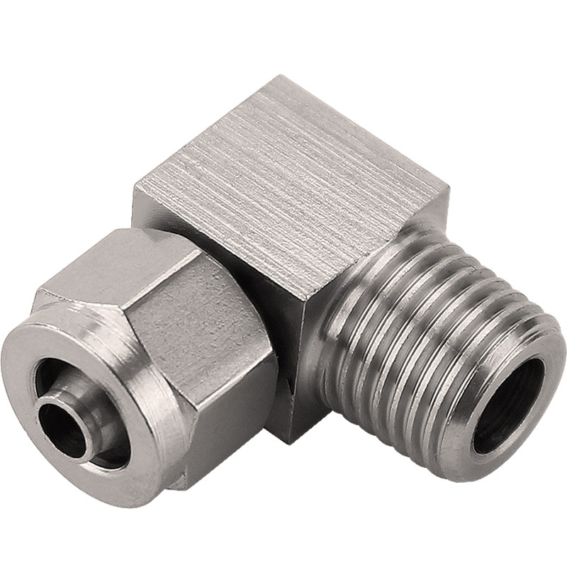 Stainless Steel Quick Twist Connector Elbow Thread - Right Angle Pneumatic Nylon Hose Terminal ...
