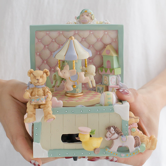Love is only for you Music Box Carousel Music Box Children Girls Little ...
