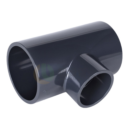 UPVC Reducing Tee Dark Gray Industrial Reducing Tee PVC Chemical Acid ...