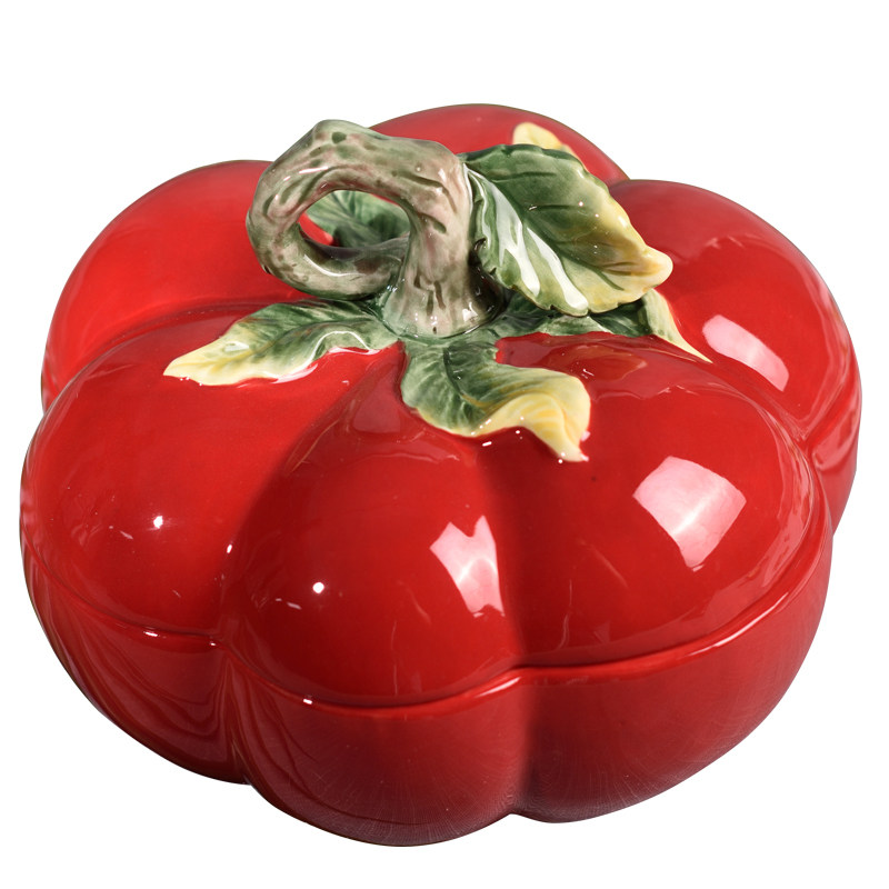 Mangkuk Tomat Keramik Functionart - Mangkuk Sup & Nasi Gaya Pedesaan