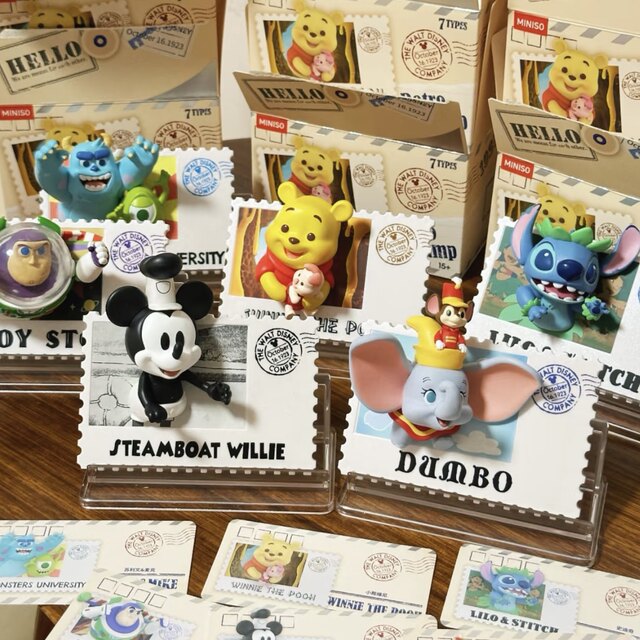 MINISO Blind Box Disney Retro Stamp Anniversary Gift Winnie the Pooh ...