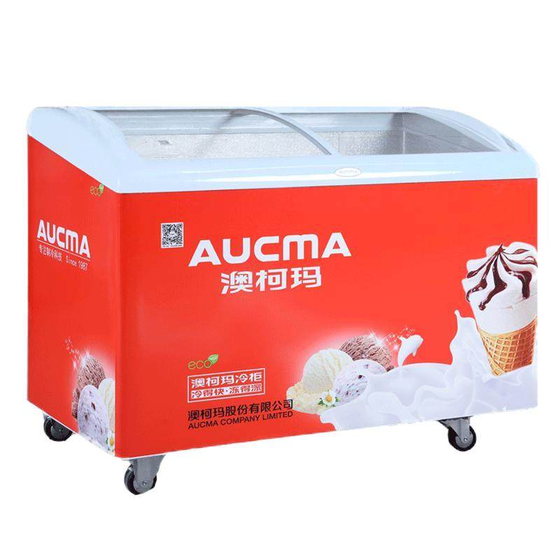 Aucma SD-338 Commercial Freezer Horizontal Display Cabinet Ice Cream ...