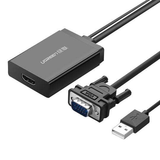ממיר Green Union VGA ל-HDMI - מתאם למחשב נייד, טלוויזיה ומקרן