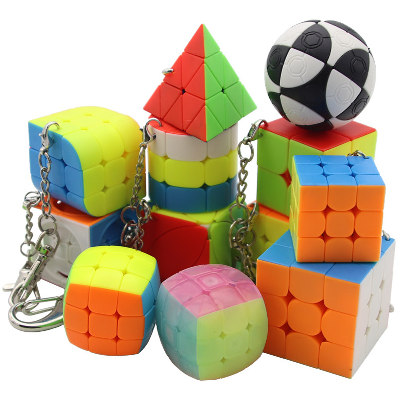 Small Steamed Bun Mini Cylinder Rubik's Cube Keychain | Children's Fun Toy