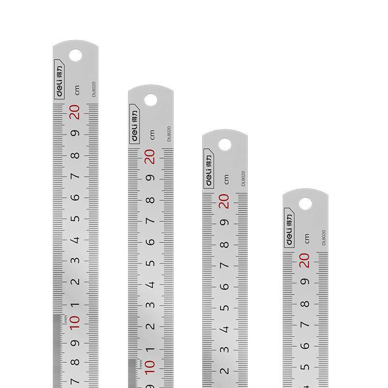Deli Steel Ruler Scale Stainless Steel Iron Ruler Thickened 15/20/30 ...