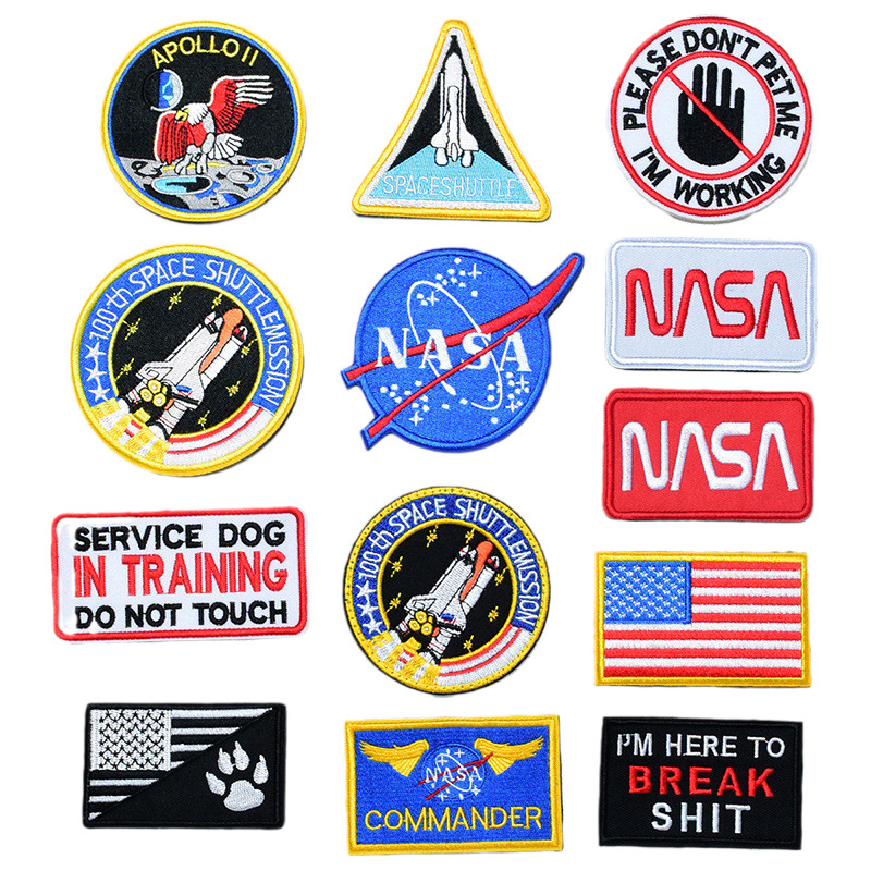 Space Shuttle NASA Embroidered Patch - Velcro Armband, Bag Badge
