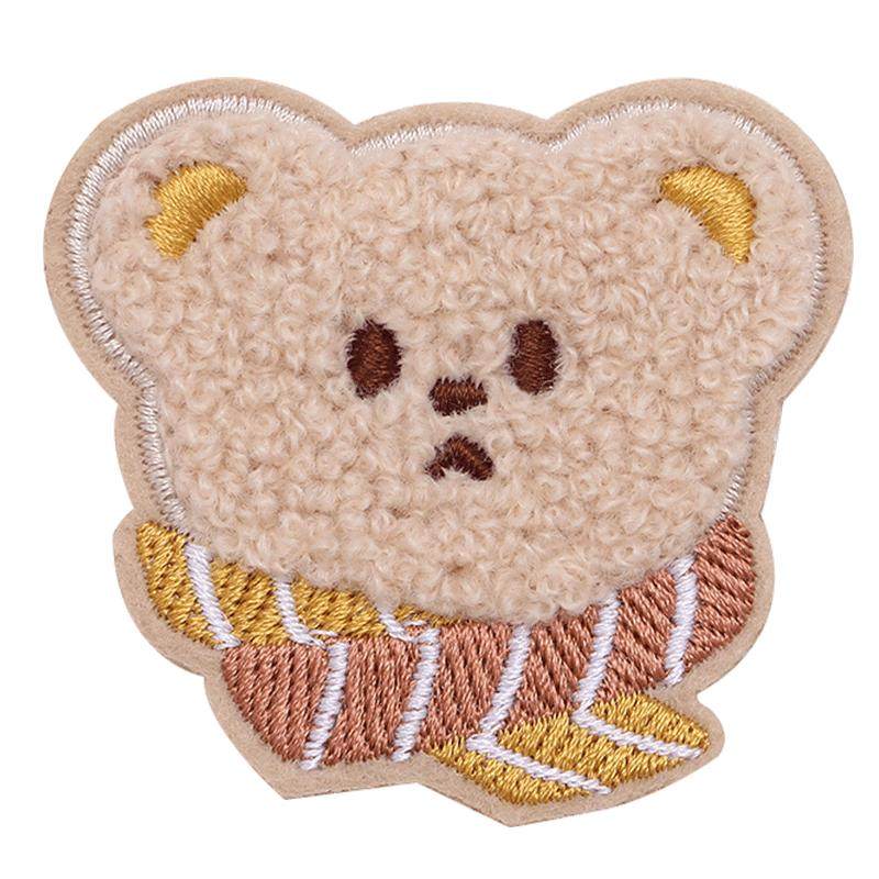 Cartoon Bear Embroidered Patch - Animal Cloth Sticker