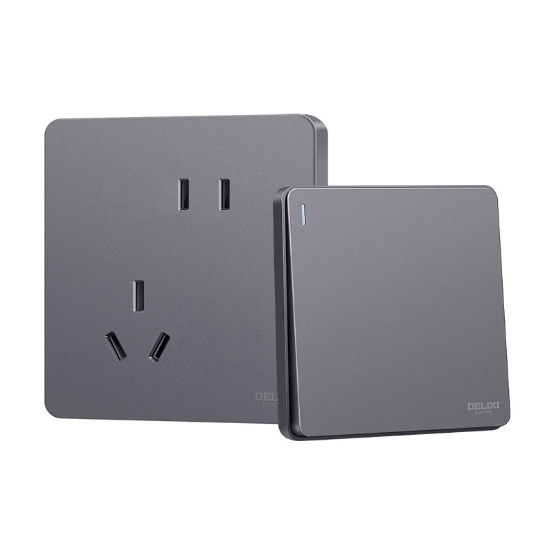 Delixi Switch Button Panel - 86 Type Household Wall Lamp Control Socket