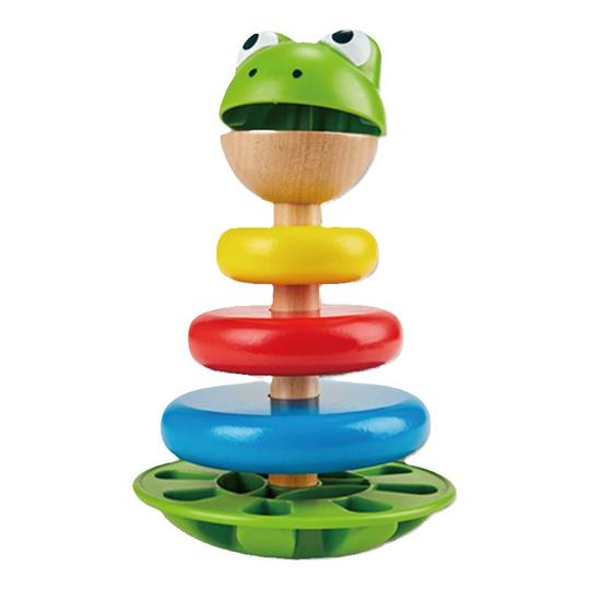 Hape Rainbow Stacking Ring Toy - Holz-Stapelspielzeug für Kleinkinder