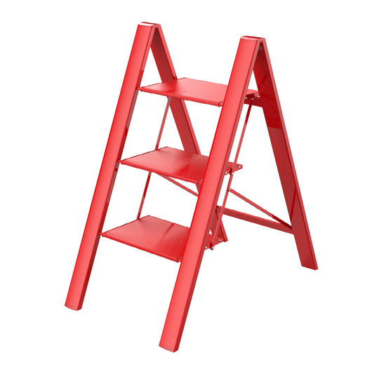 Gemeiju Folding Herringbone Ladder - Multi-functional Three-Step Ladder ...