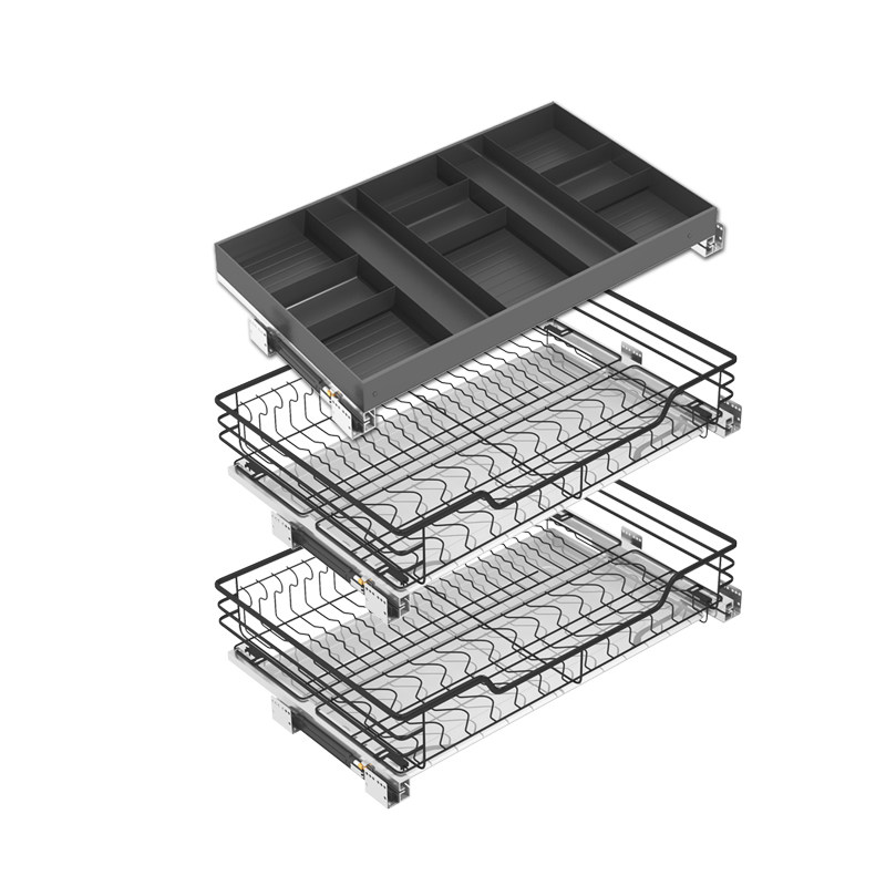 Panier à tirer pour armoires de cuisine en acier inoxydable misku avec ...
